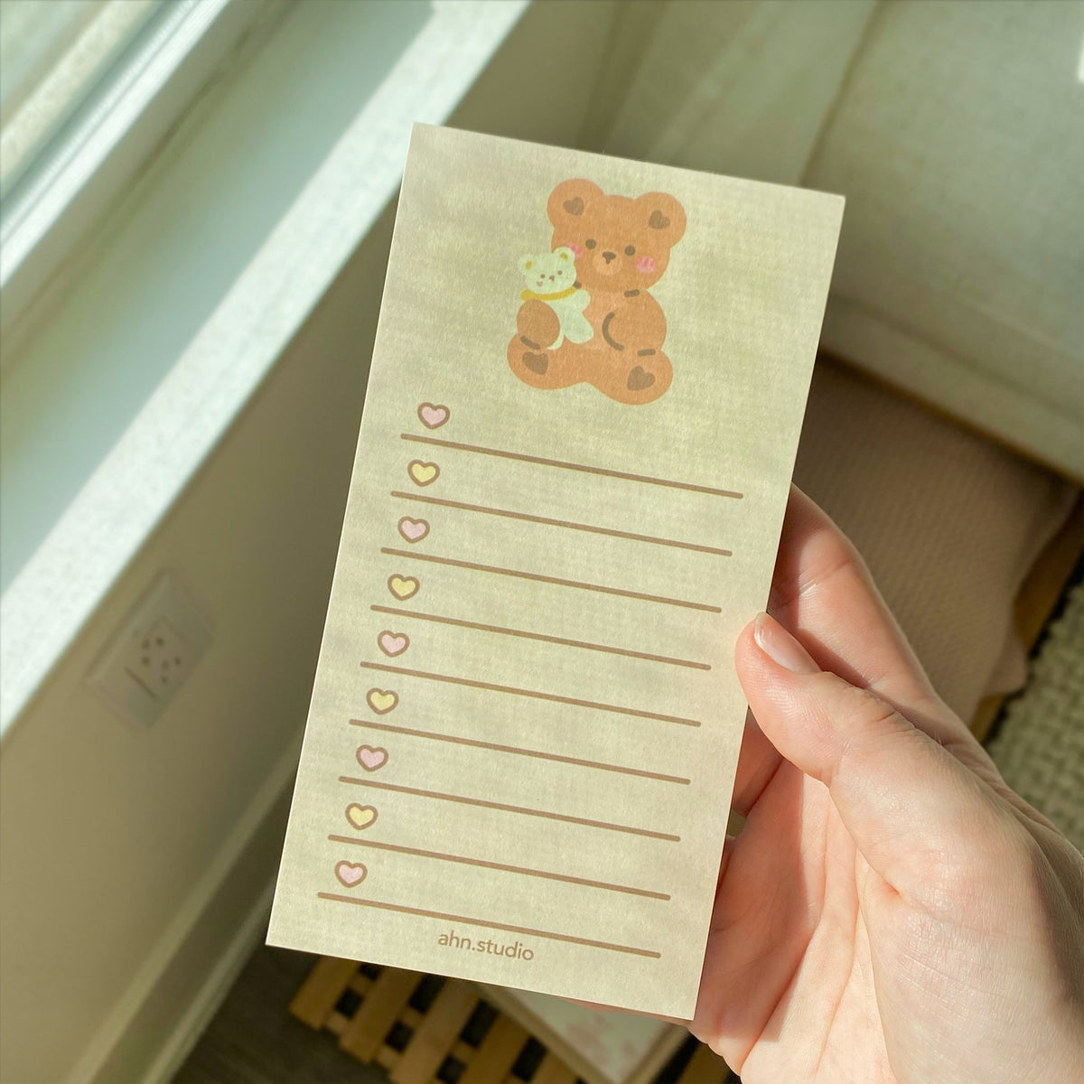 beige bear notepad – Ahn Studio