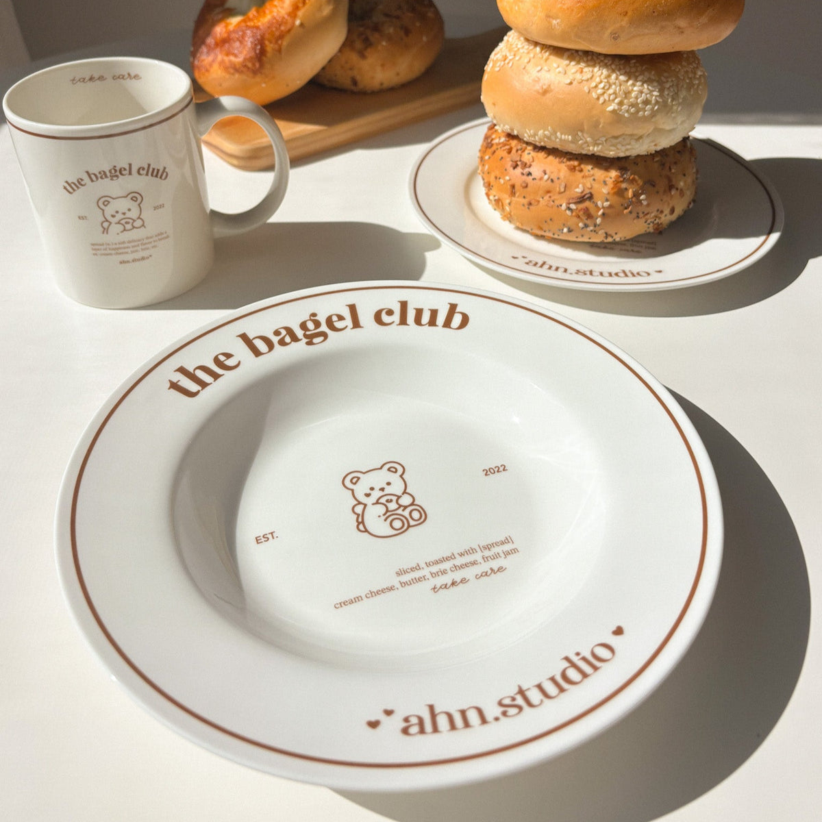 "The Bagel Club" dish collection - shallow bowl – Ahn Studio