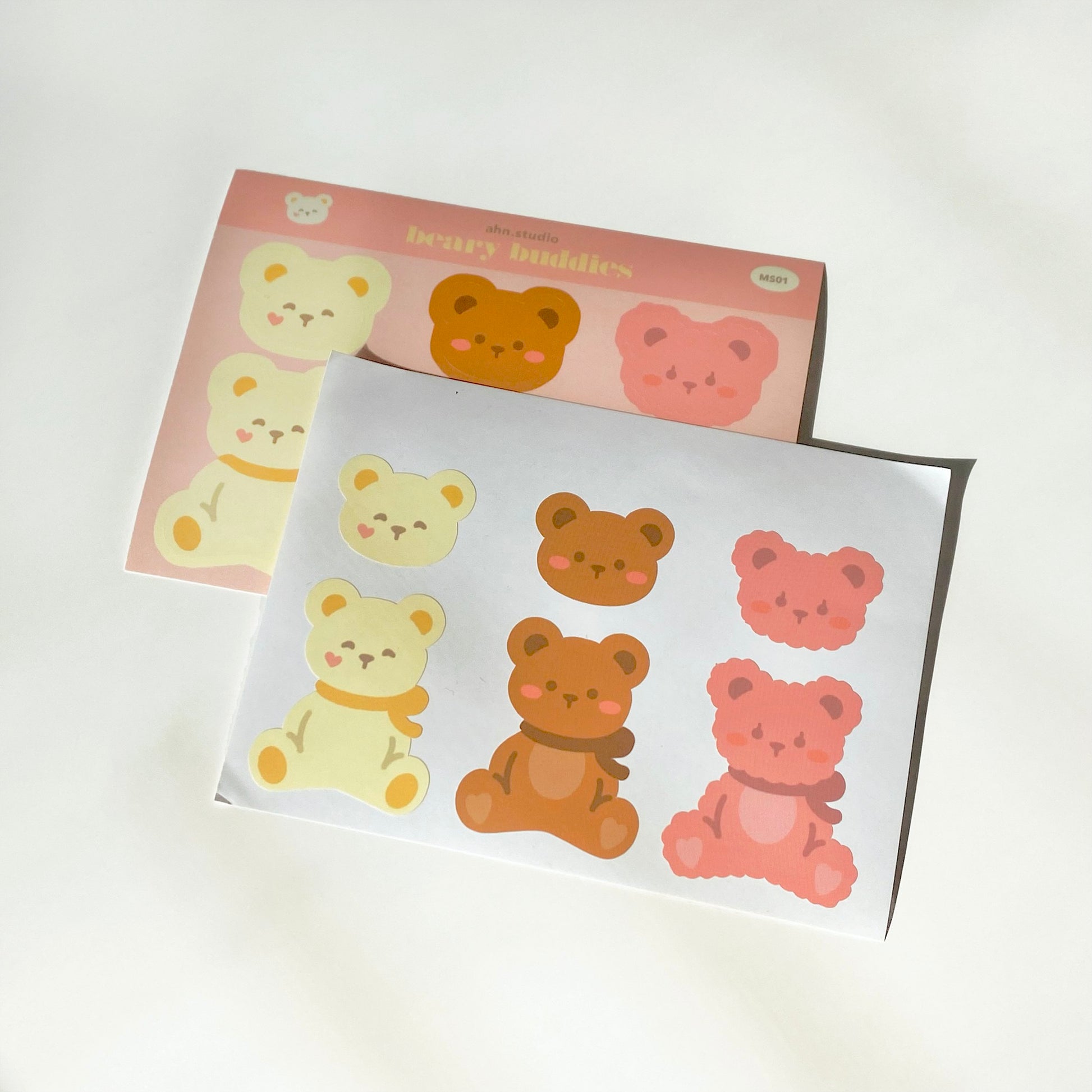 beary buddies sticker sheet – Ahn Studio
