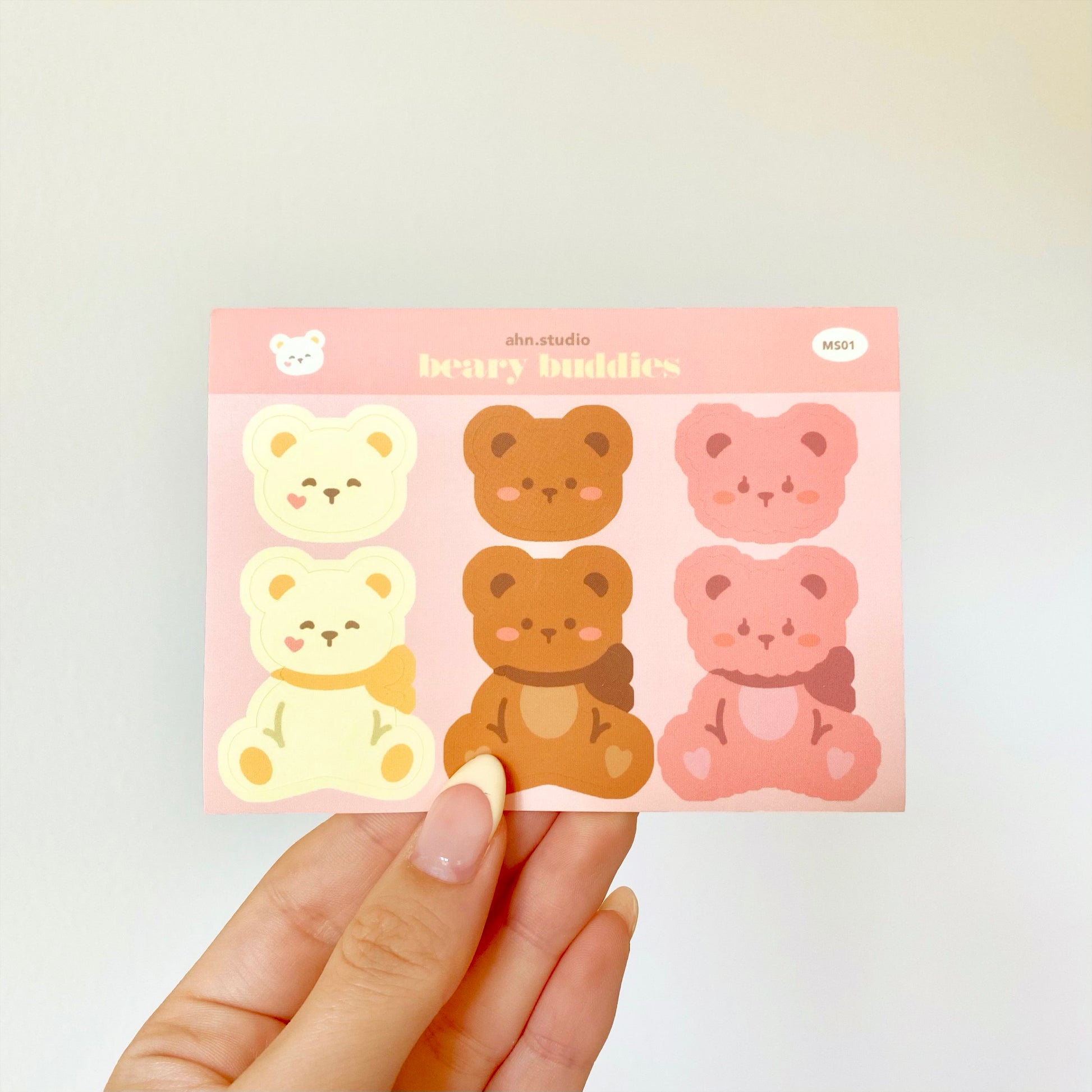 beary buddies sticker sheet – Ahn Studio