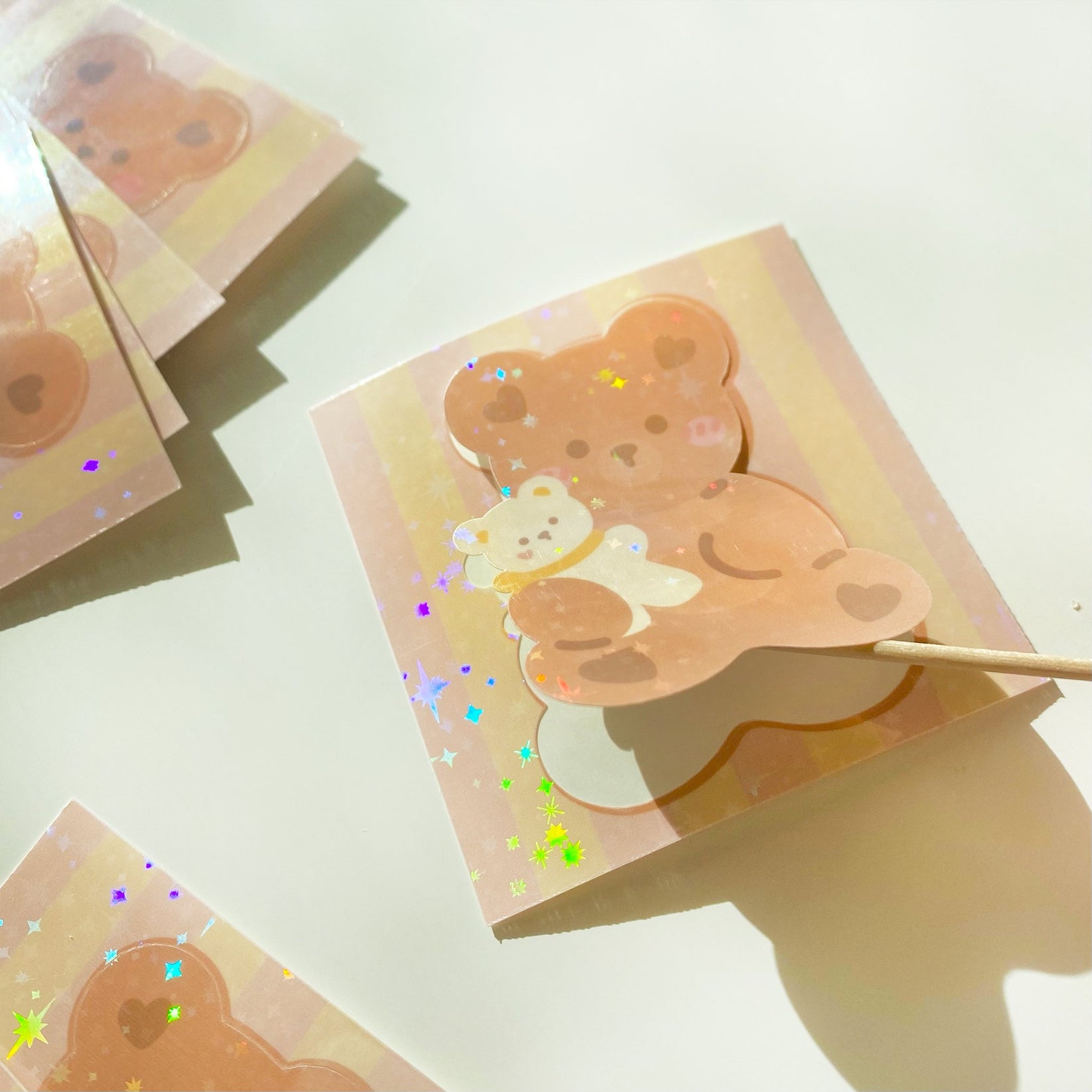 glitter teddies sticker – Ahn Studio