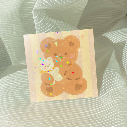 glitter teddies sticker – Ahn Studio