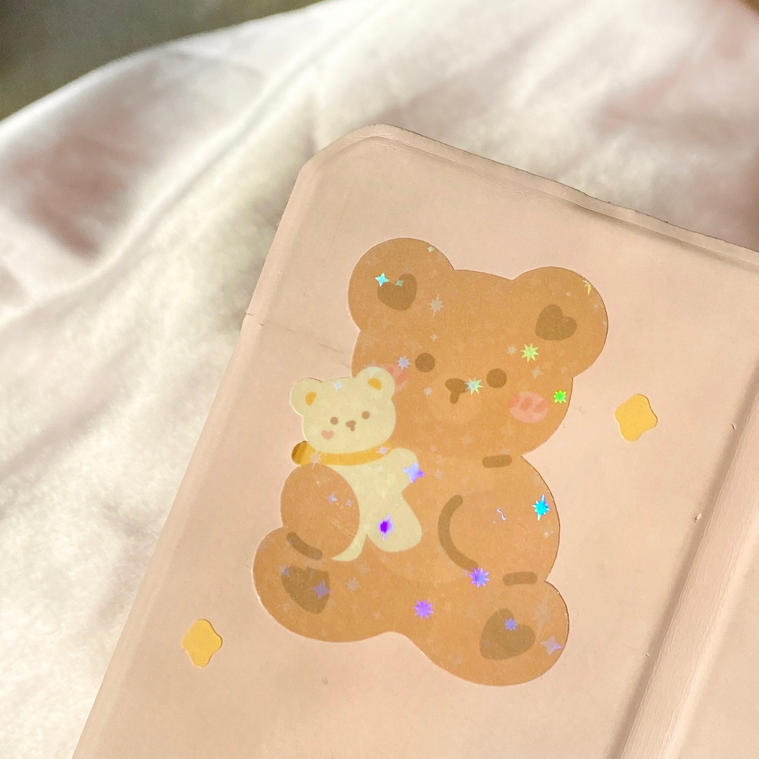 glitter teddies sticker – Ahn Studio