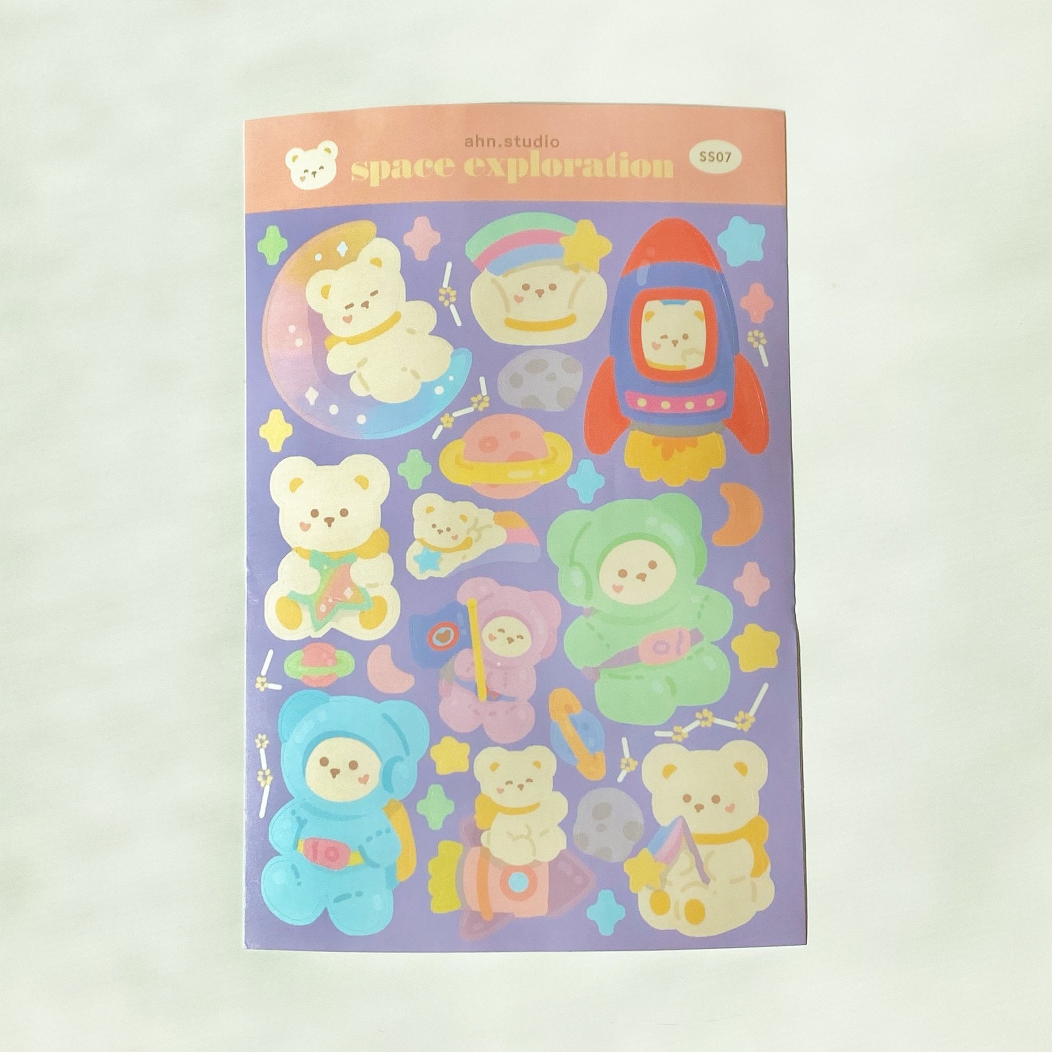 space bear sticker sheet – Ahn Studio